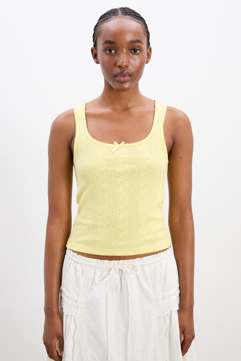 salome pointelle cami - butter – Damson Madder