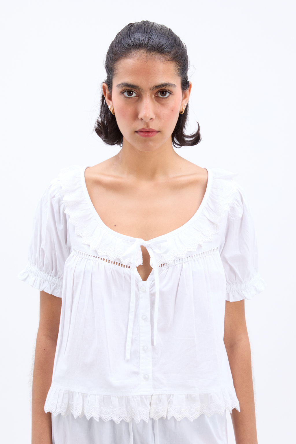 harling broderie blouse - white – Damson Madder