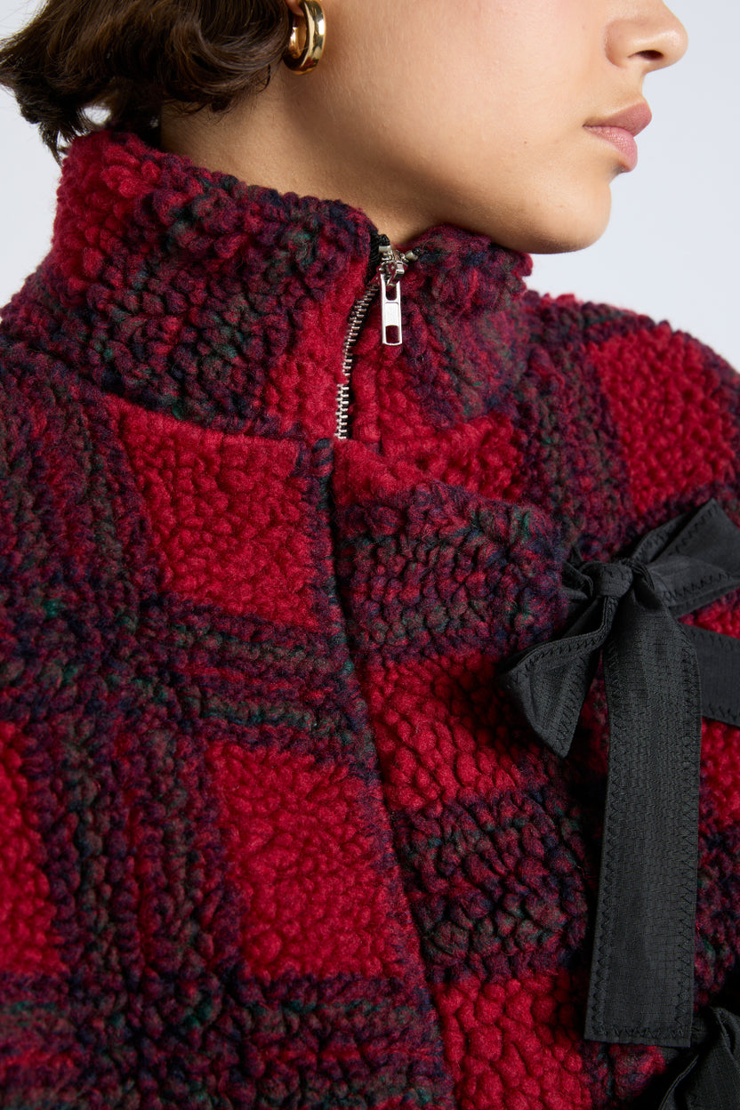 ingrid borg jacket - red check – Damson Madder