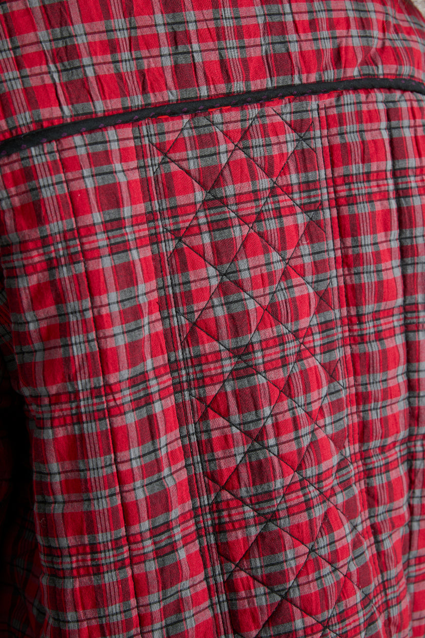 macy quilted jacket - red check – Damson Madder