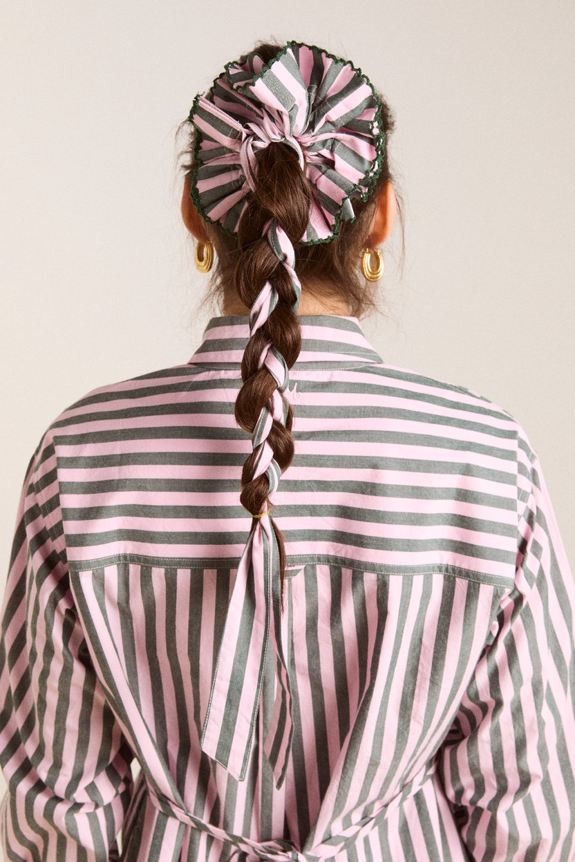 garter bun wrap - garden tulle stripe – Damson Madder