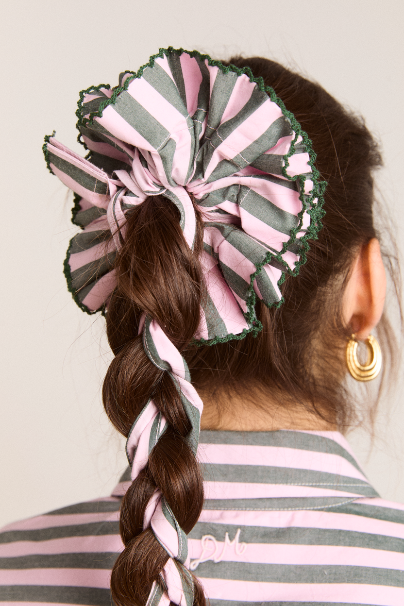 garter bun wrap - garden tulle stripe – Damson Madder