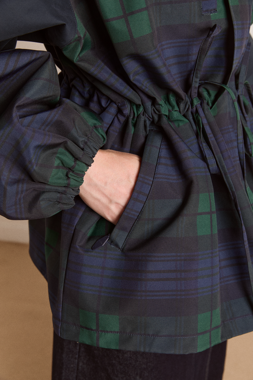 pre-order liu shower resistant raincoat - navy check – Damson Madder