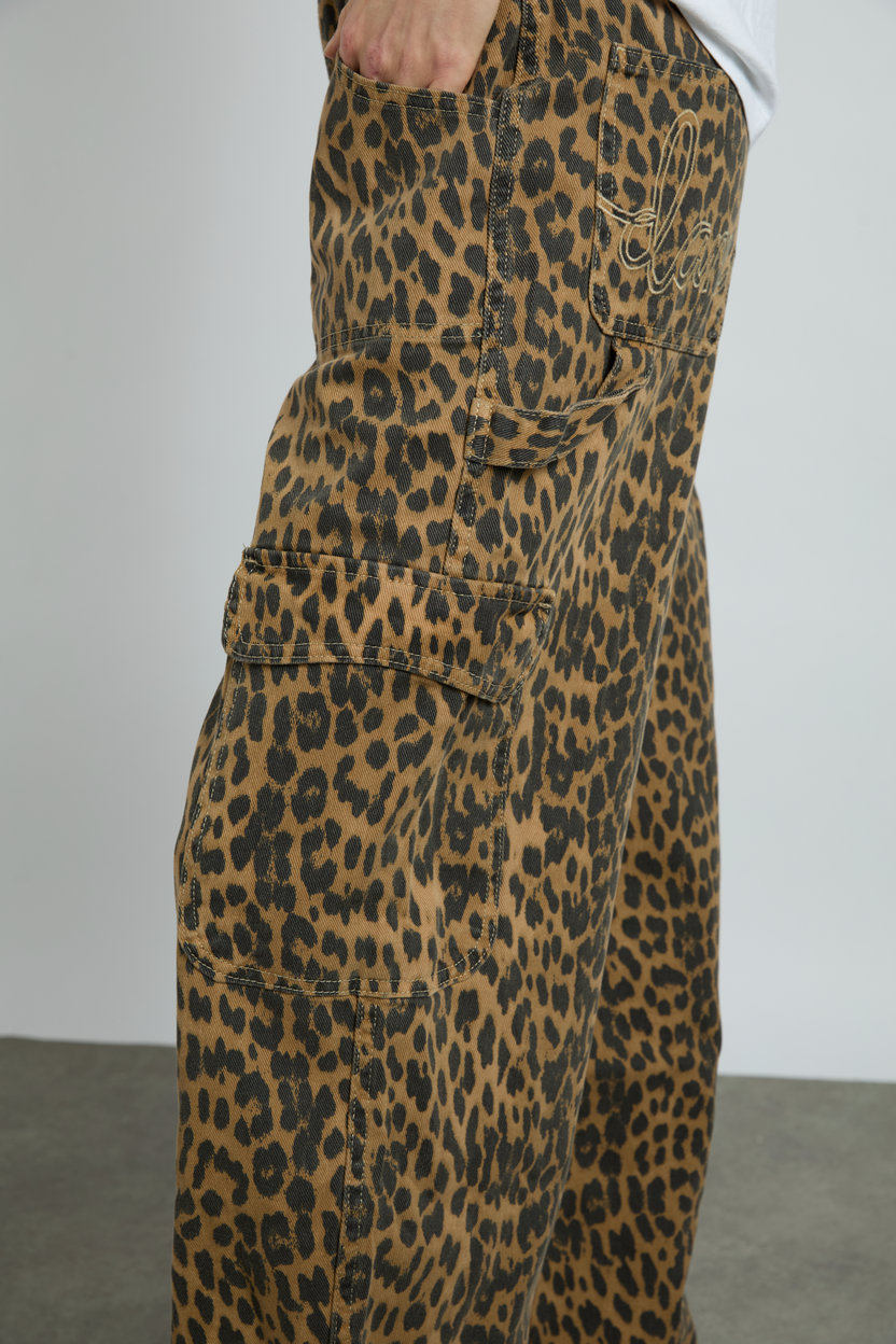 cargo jeans - leopard jeans – Damson Madder