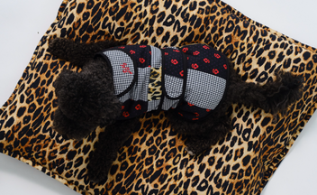 floor cushion pet bed - leopard print with bow detail – Damson Madder