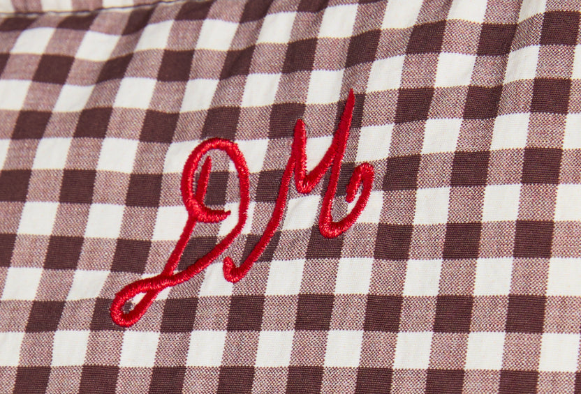 jennifer check puffer - chocolate gingham – Damson Madder