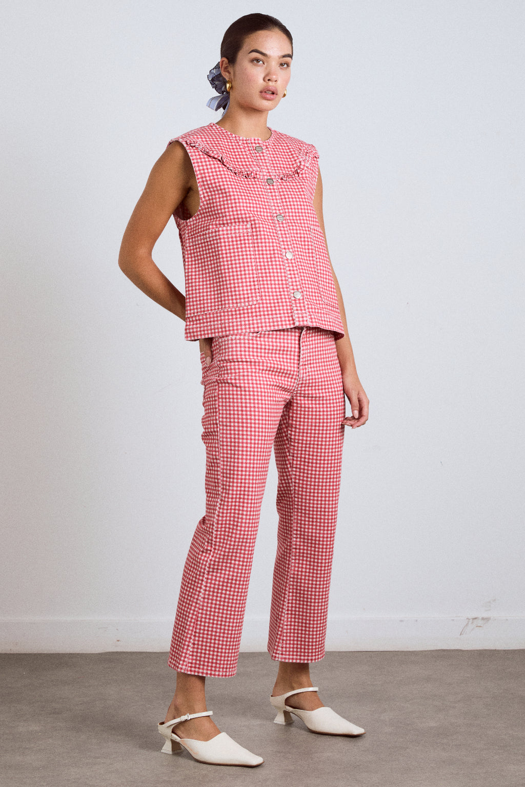 kenny jeans- red gingham – Damson Madder