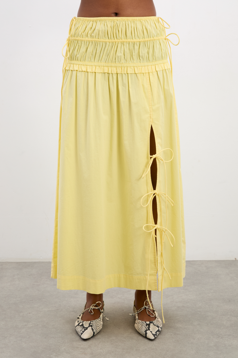 charlotte midi skirt - butter yellow – Damson Madder