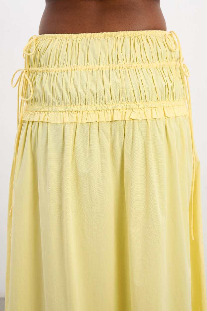 charlotte midi skirt - butter yellow – Damson Madder