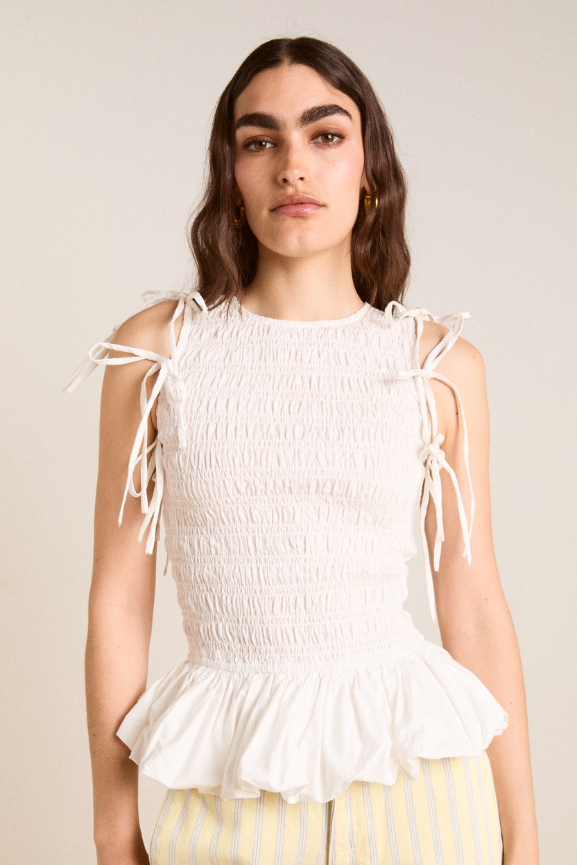 becca multi-way blouse - white – Damson Madder